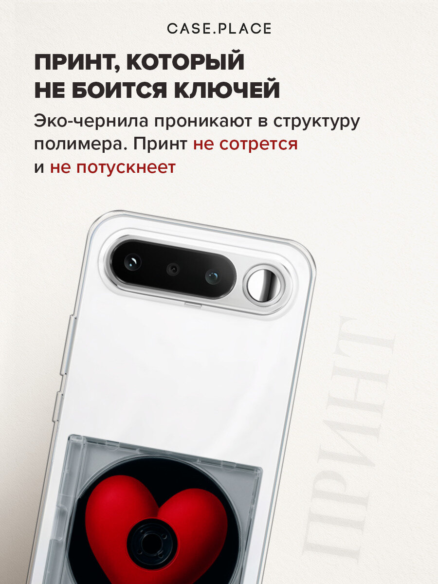 Чехол на Realme 16 / Реалми 16 с принтом Диск с красным сердцем — фото 1
