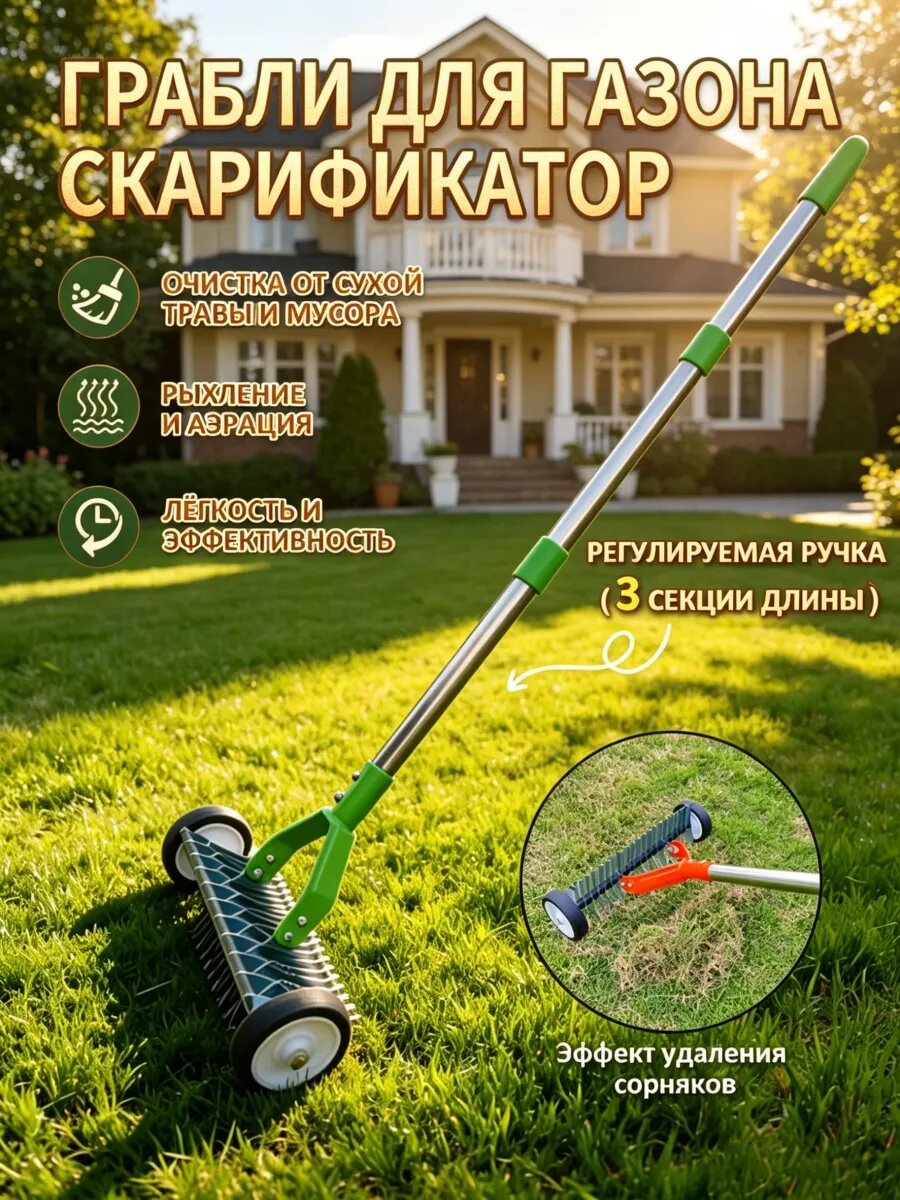 Грабли для газона скарификатор