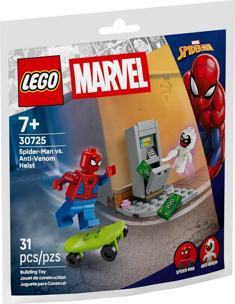Лего. Конструктор Marvel. Человек-паук против Анти-Венома, 31 деталь. Lego