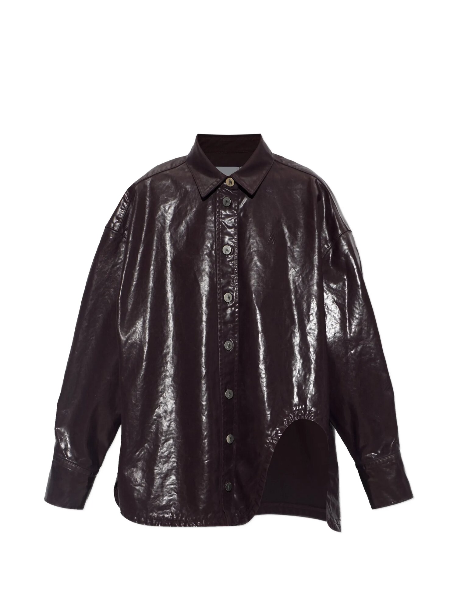 Куртка The Attico Plum shimmer-finish cut-out jacket