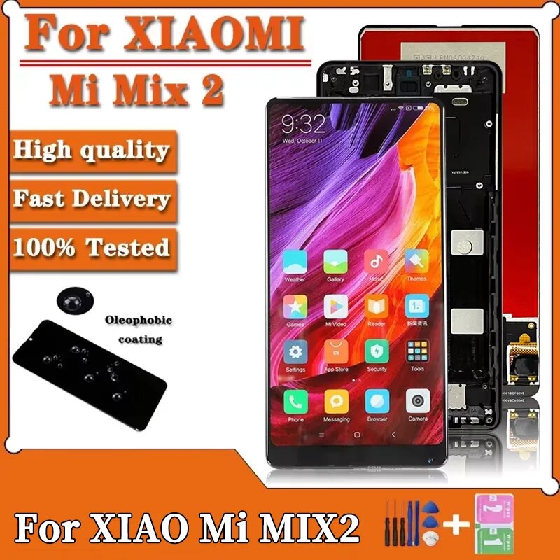 5,99 'протеванный дисплей для Xiaomi Mi Mix 2 MDE5 ЖК-дисплей с цифровым преобразователем сенсорного экрана в сборе, замена экрана дисплея Xiaomi Mix2