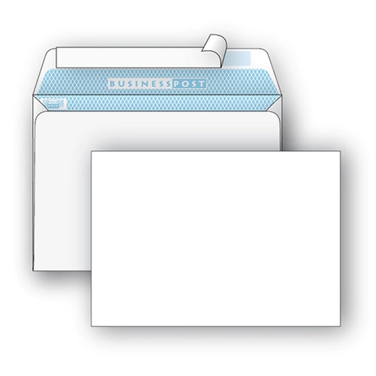 Конверт почтовый С5 Packpost BusinessPost (162x229мм, 90г, отрывная лента) белый, 50шт.