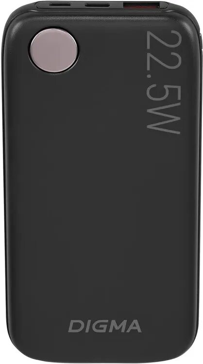 Внешний аккумулятор (Power Bank) Digma DGPF10B, 10000мAч, черный