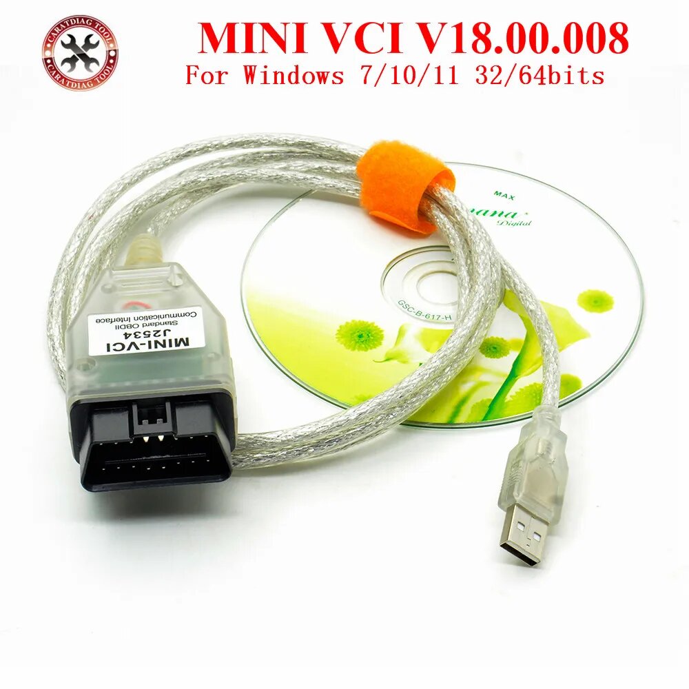 Mini Vci для Toyota TIS Techstream V18.00.008 FTDI FT232RL OBD2 Диагностический кабель до 2023 DTC, редактор прошивки для Toy-ota