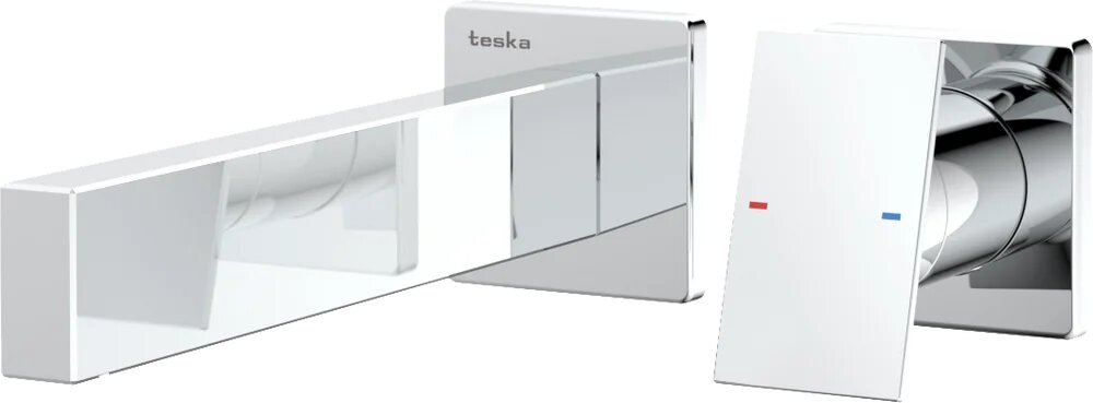 Смеситель для раковины Teska Alax E5306 встраиваемый, скрытого монтажа, хром, глянцевый, кран для ванной в раковину, из латуни, рычажный, с керамическим картриджем