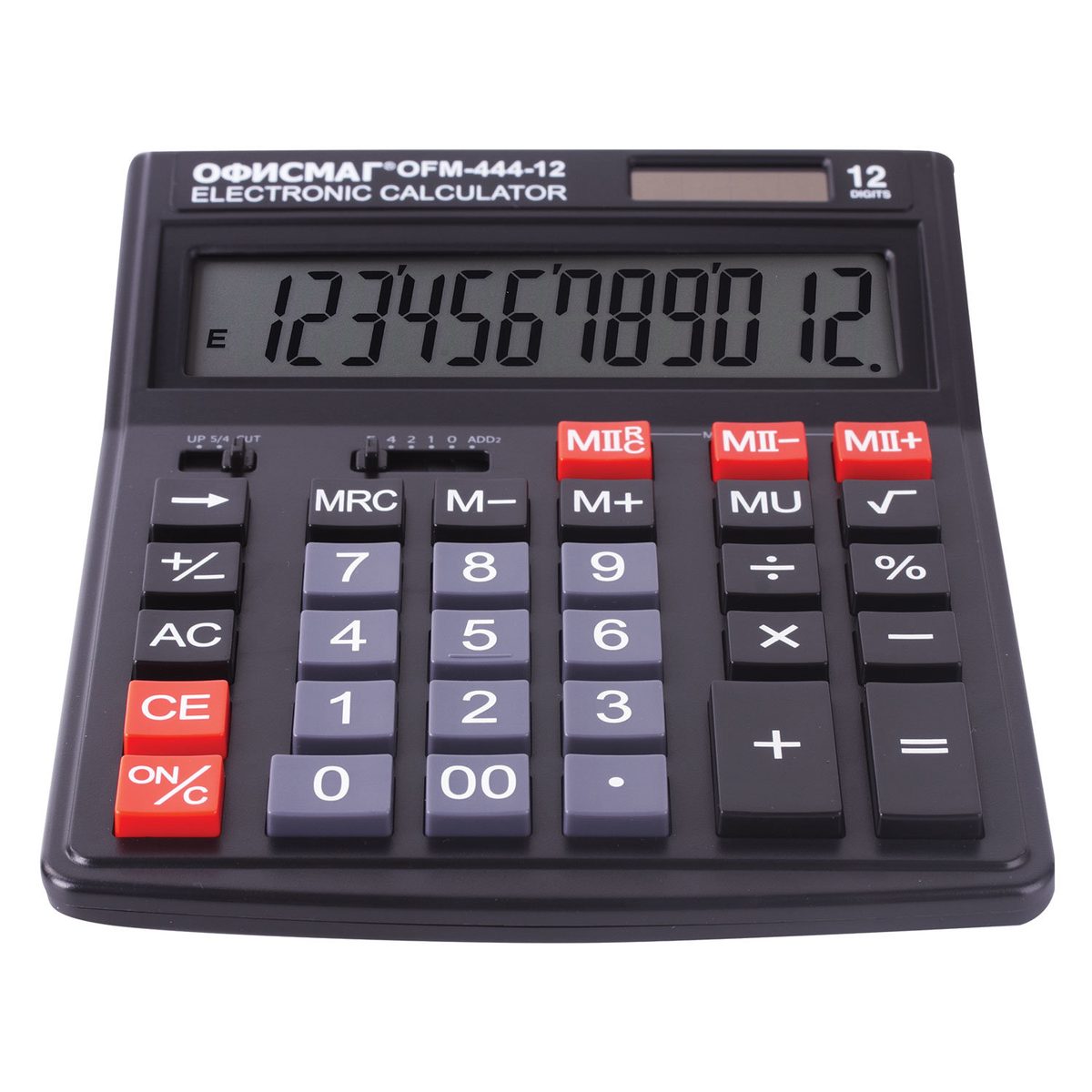 Калькулятор настольный Офисмаг OFM-444, 12-разрядный, черный (250459), 40шт.