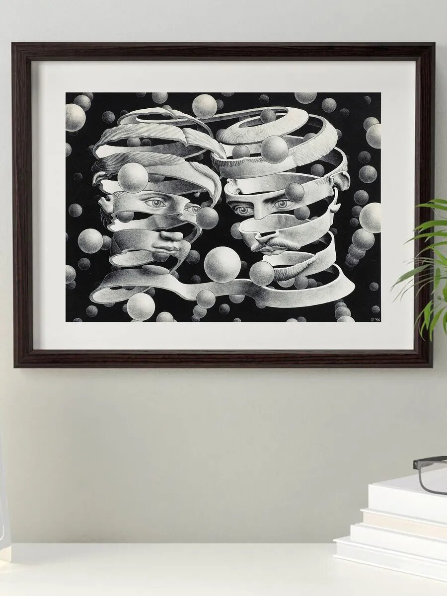 Постер Эшер M.C. Escher "Узы cоюза", 1 шт, 40 х 50 см