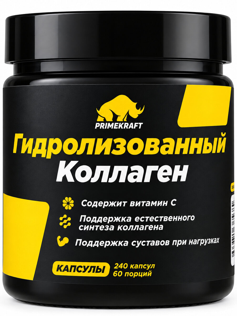 Коллаген морской PRIMEKRAFT Коллаген гидролизованный 1340 мг 240 капсул