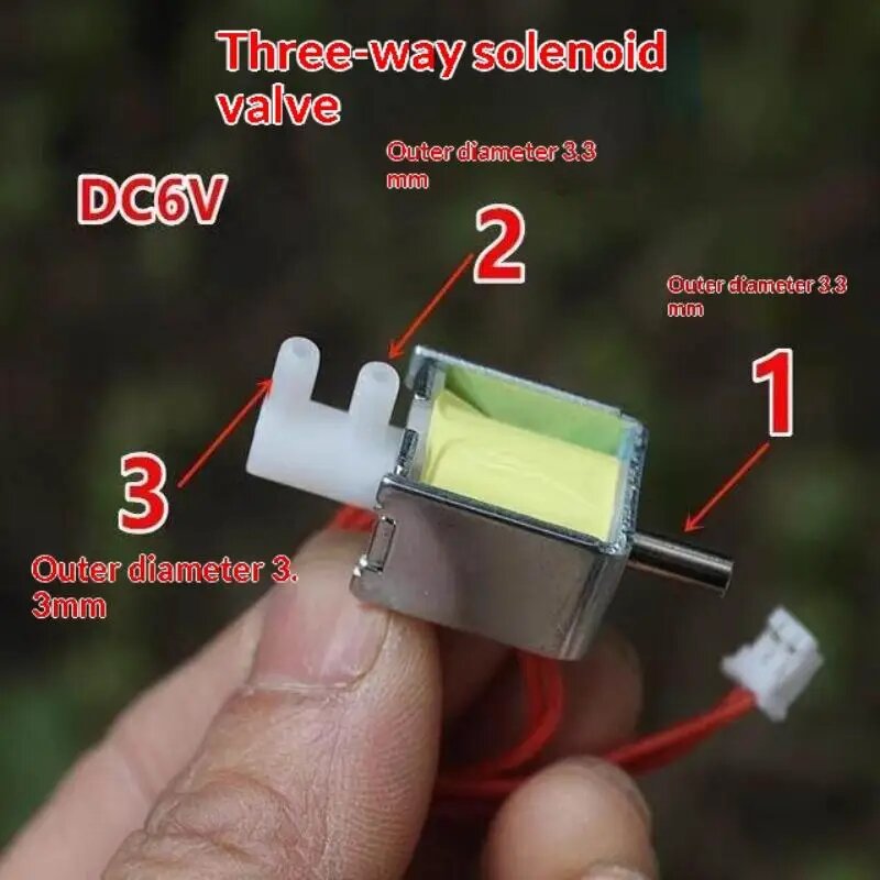 Электрический соленоидный клапан HELTC 2-позиционный 3-ходовой DC 5V 6V