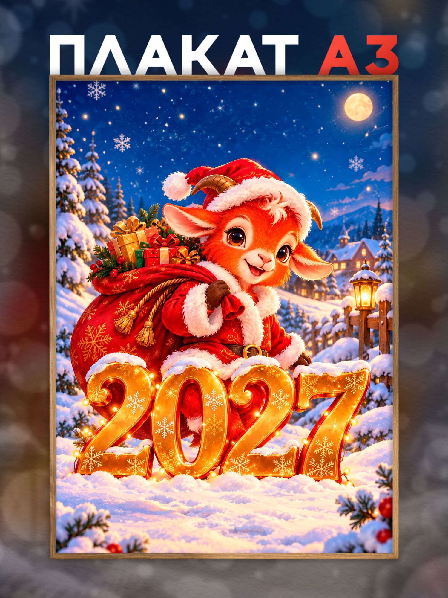 Постер новогодний на стену Символ 2027 года