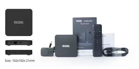 MECOOL KM7 SE, 2 ГБ ОЗУ, 32 ГБ ПЗУ, ТВ-приставка на Android с Amlogic, поддержка AV1, сертифицировано Google, Chromecast, поддержка иврита и португальского языков, голосовое управление