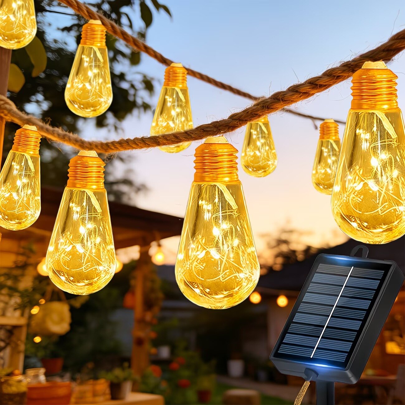 Гирлянда с лампочками в форме манго, солнечная, 4.8м, 10 LED, водонепроницаемая, для сада, патио, кемпинга, вечеринки