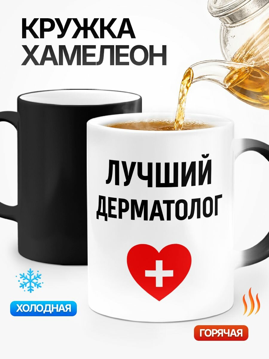Кружка хамелеон подарок врачу Лучший Дерматолог