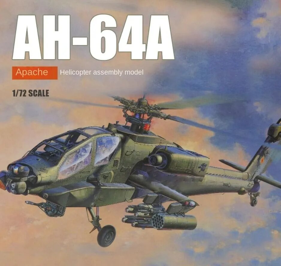 HASEGAWA 01436 1/72 AH-64A Apache Боевые вертолеты Сборка моделей