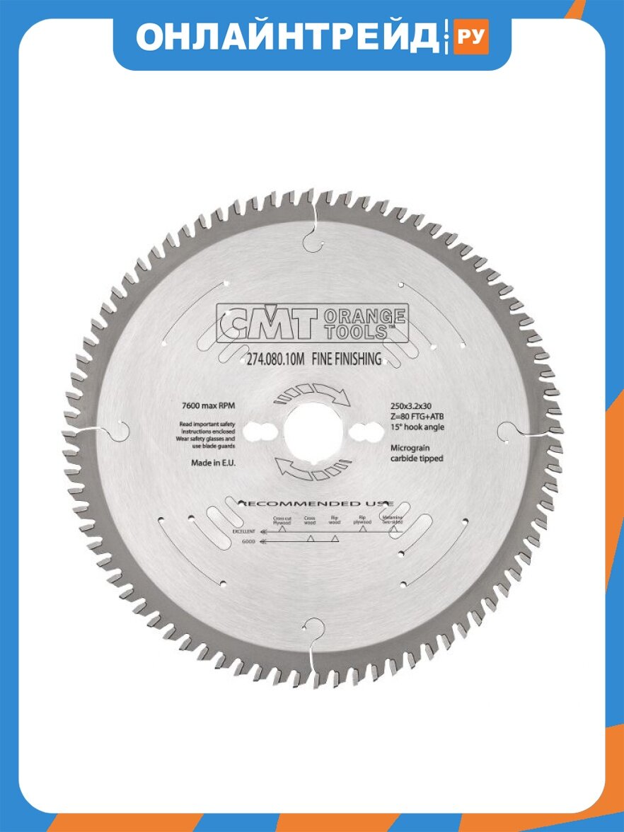 Пильный диск по дереву Cmt 274.100.12M, 300X30X3,2/2,2 15° 1FTG+4ATB Z=100