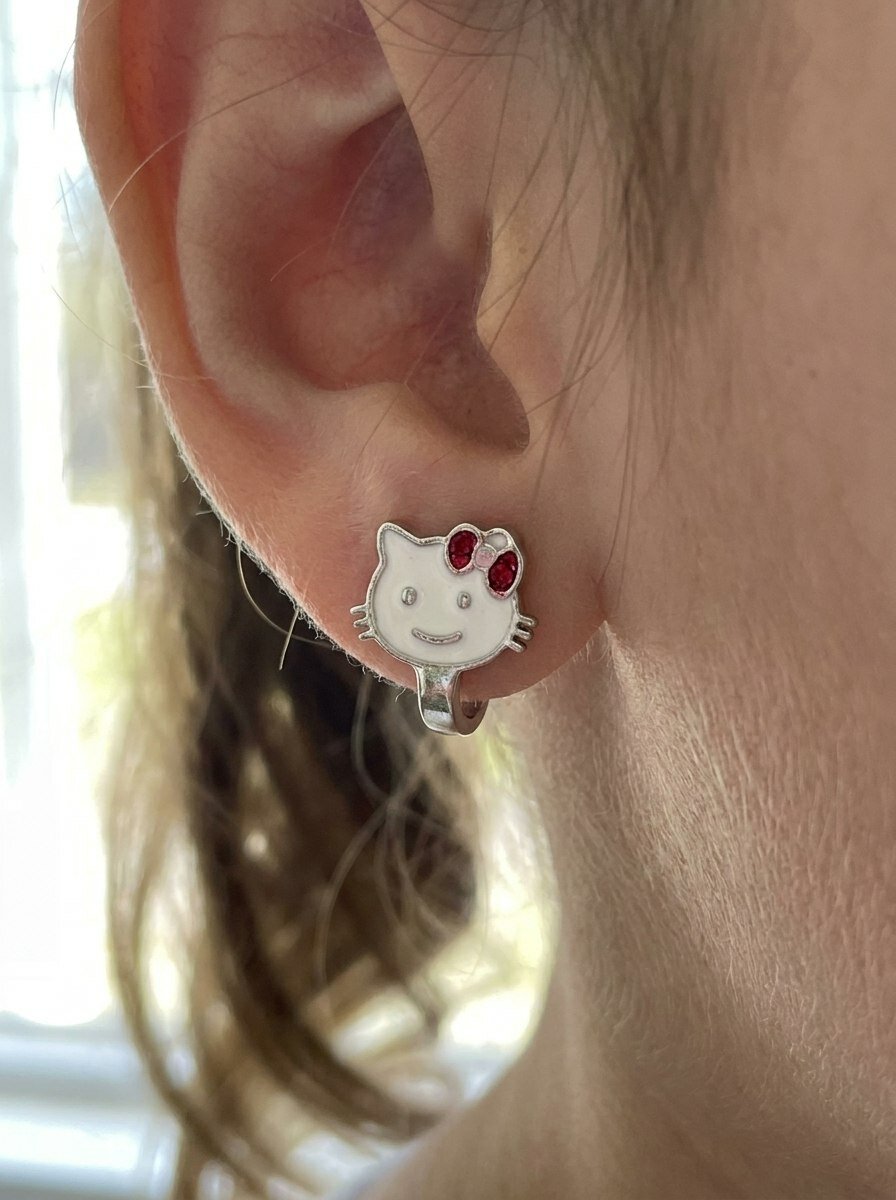 Серьги, серебро, 925 проба, родирование, эмаль