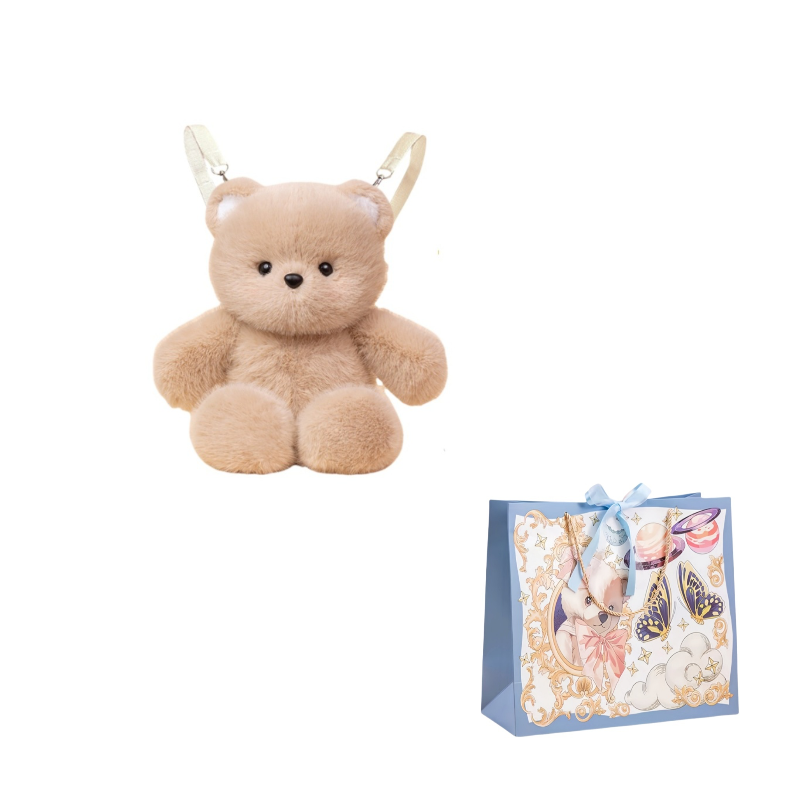 Рюкзак-медведь унисекс AOLETU Run Bear, 47 см, Run Run Bear Backpack+Puppy Pull-Out Greeting Card