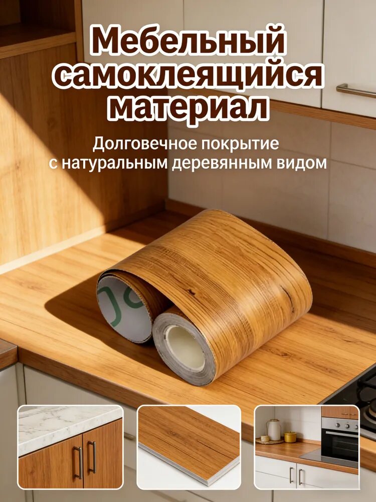 Декоративная клейкая лента для ремонта и декора мебели, дверей и стен Клейкая лента 400 мм 10 м, 1 шт