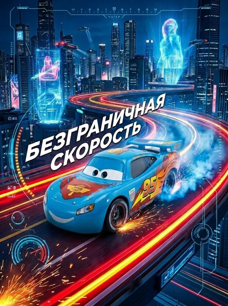 Металлическая машинка McQueen из мультфильма "Тачки" модель - Синий Rust-eze