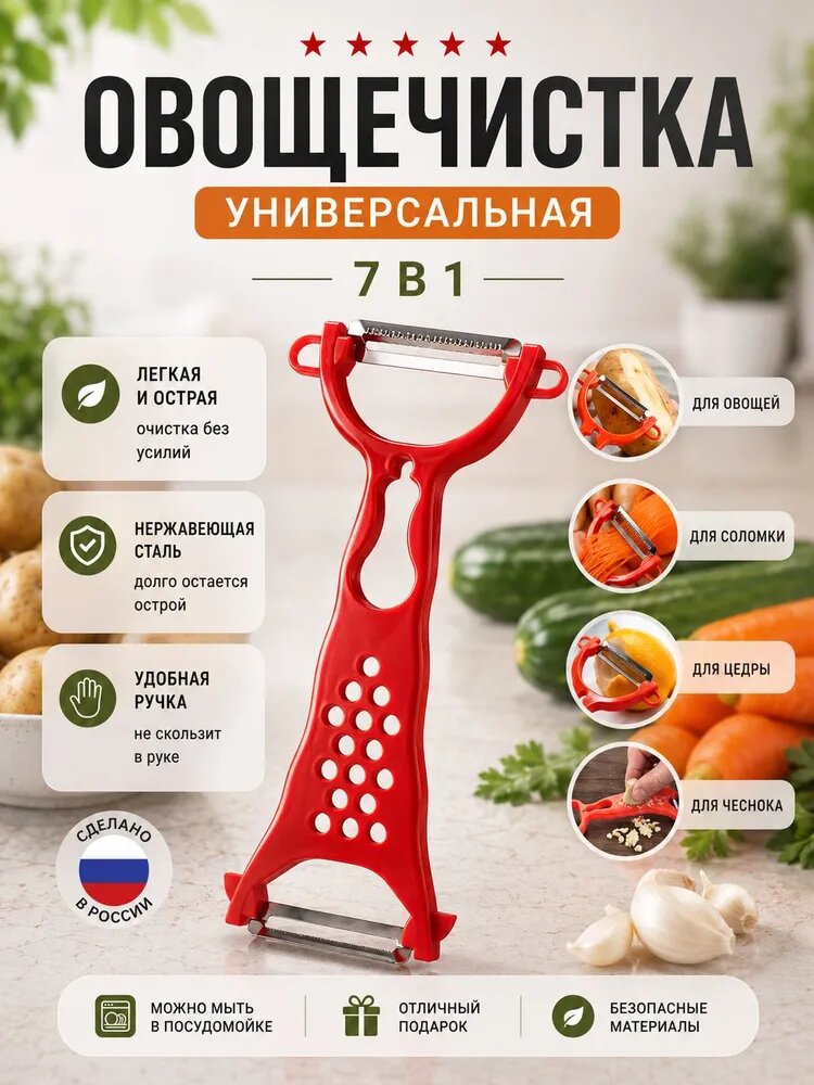 Овощечистка универсальная 7 в 1, 1 шт