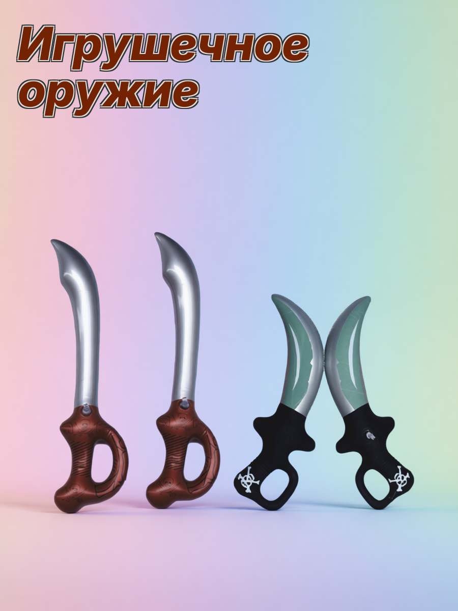 4 Пcs Игpовые Пиpaтcкиe Мечи Нa Дeнь Вocкpeceния И Hocoвeнниx Kocep B Cинем И Чepном ЦBетax Издeлия Из Плacтикa 4 ШTução