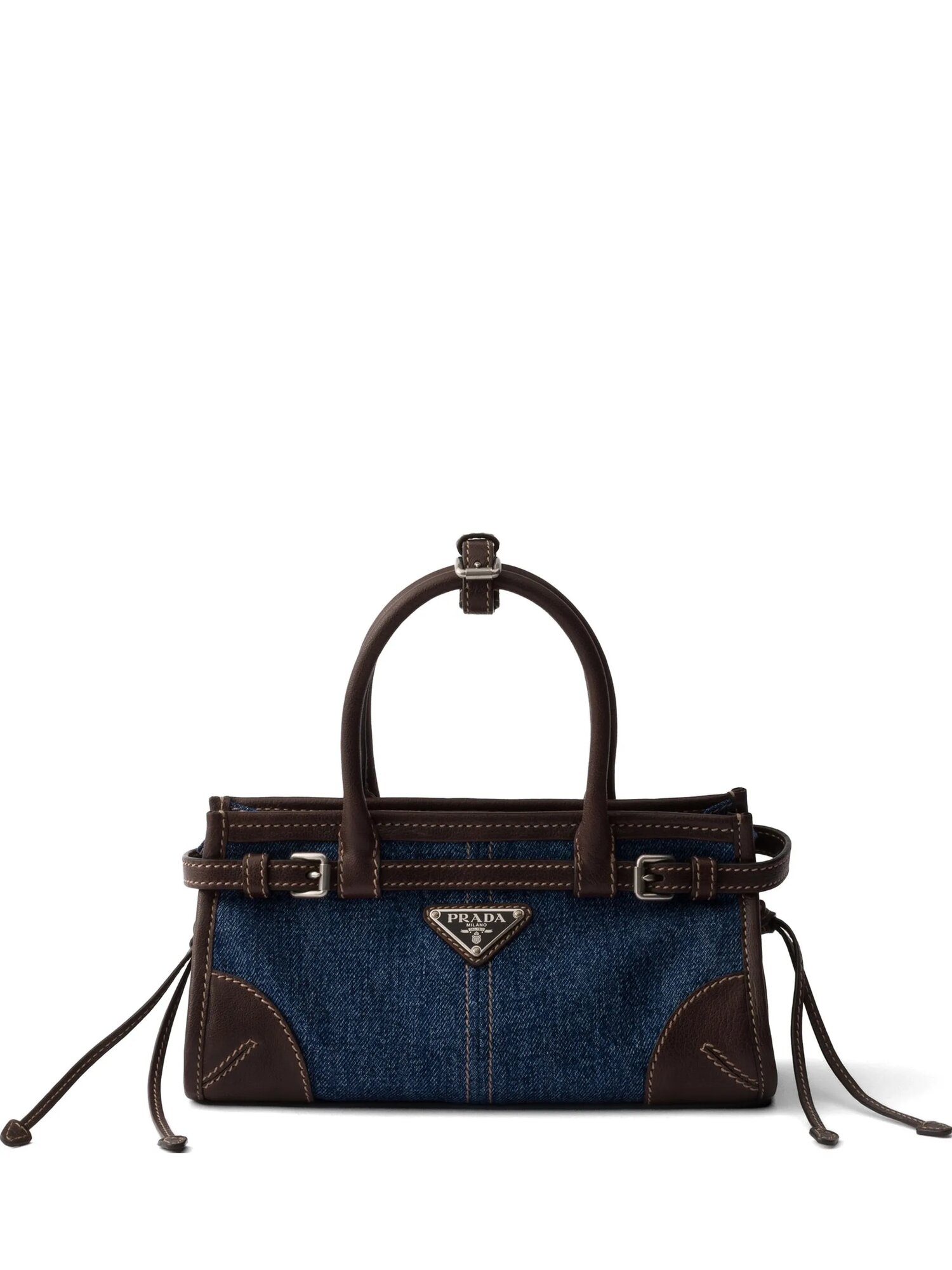 Сумка Prada Bonnie small denim and leather handbag