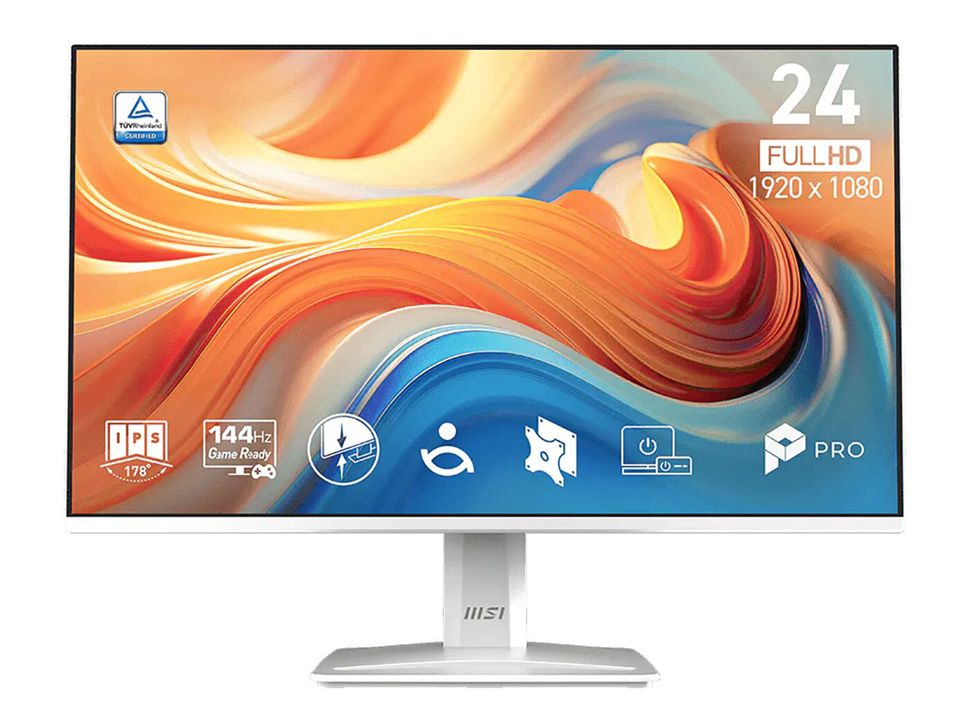 Монитор 23.8" MSI PRO MP243W E14, FHD, IPS, HDMI, DP, Белый 9S6-3PD1CT-037