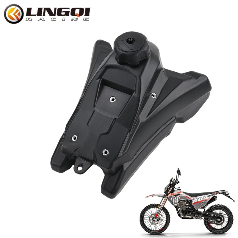 Пластиковый топливный бак LINGQI RACING для мотоциклов, черный, для китайских мотоциклов YH50, эндуро, внедорожных мотоциклов.