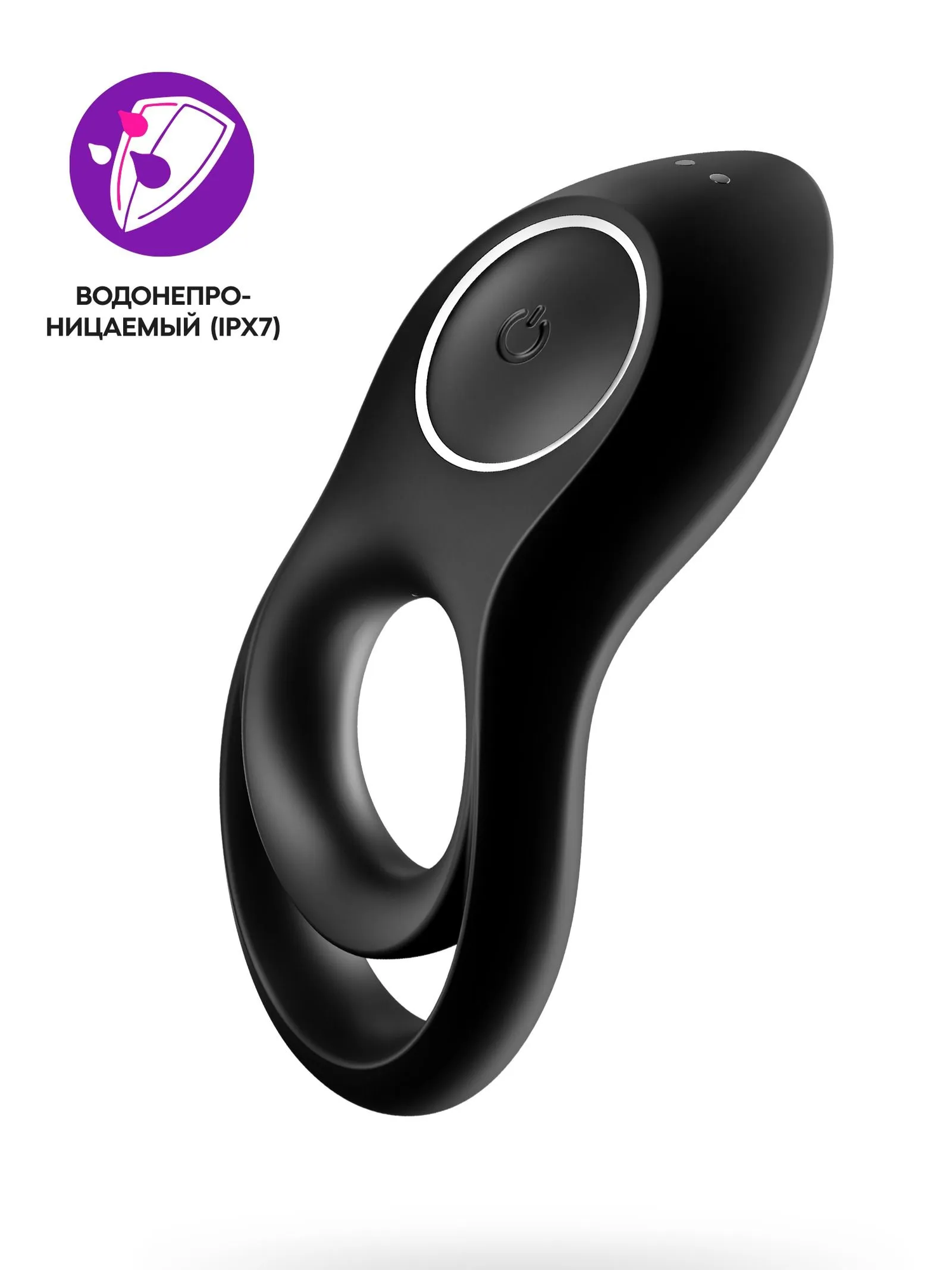 59655 Satisfyer Legendary Duo, черное. Двойное виброкольцо для пениса