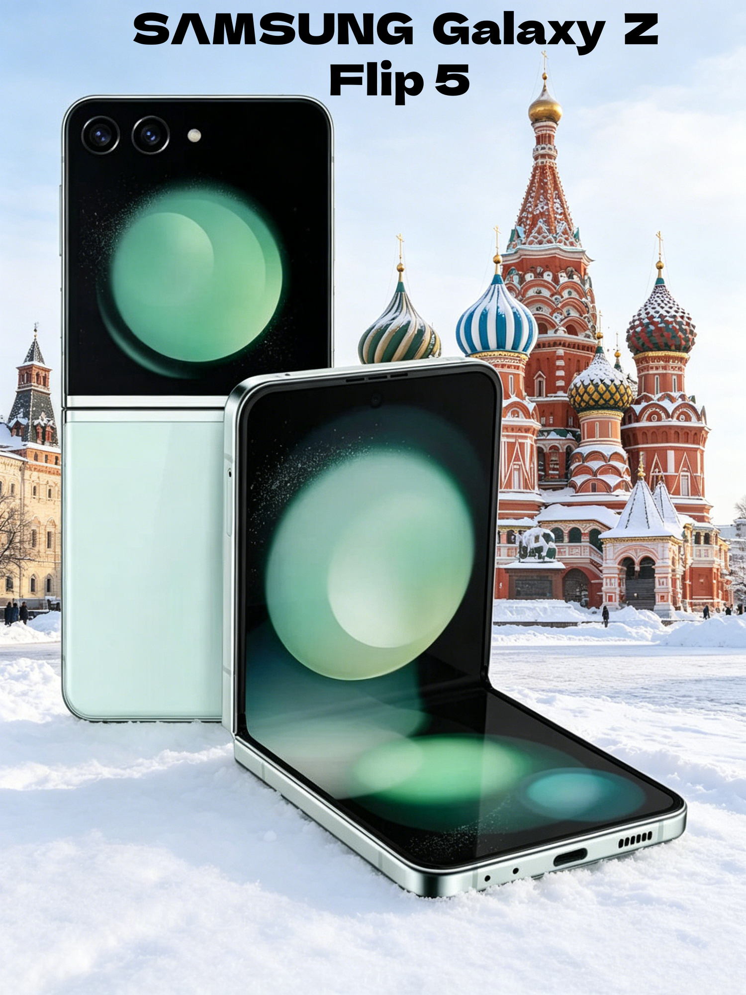 Cмартфон Samsung Galaxy Z Flip5 Складной 8/256 ГБ, nano SIM, зелёный