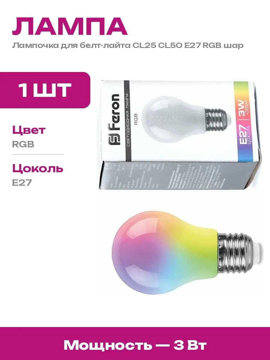 Светодиодная лампа RGB для светильника с пультом 220 вольт