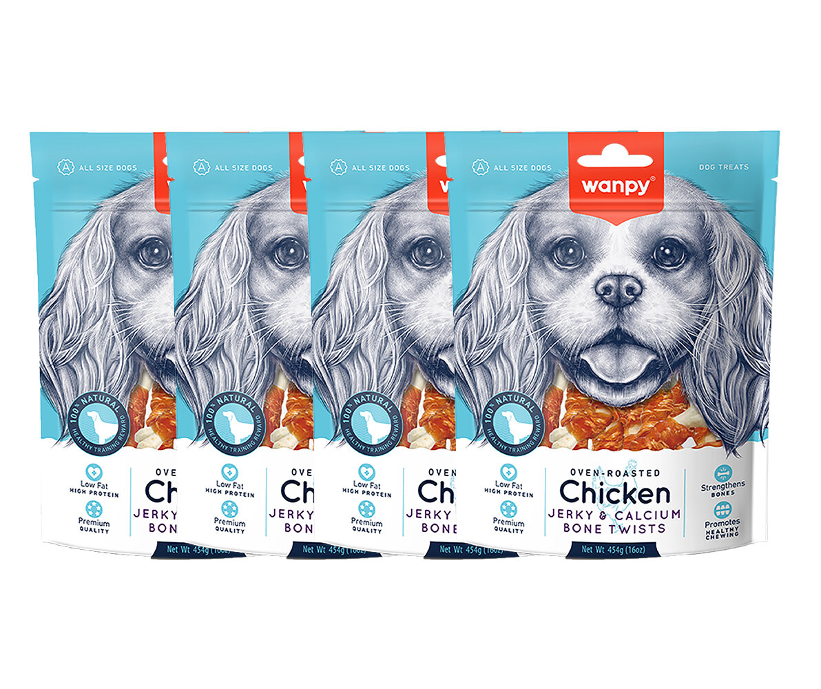 Wanpy Dog Лакомство для собак «Косточки из курицы» 100 г x 4 шт.