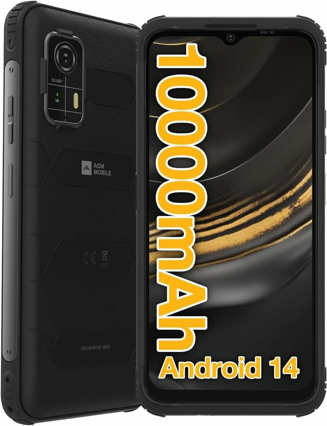 Защищенный смартфон AGM H MAX, 10000 мАч, 4 ГБ ОЗУ, 128 ГБ ПЗУ, 6,56-дюймовый HD-экран.