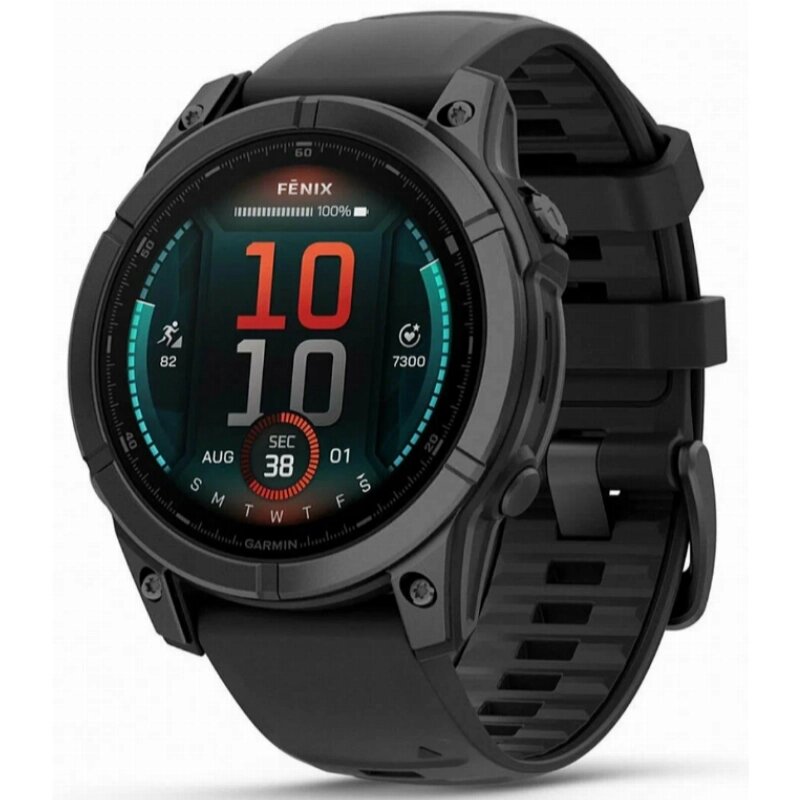 Умные часы Garmin Fenix E, 47 mm, AMOLED, Slate Gray/Black, серый/черный