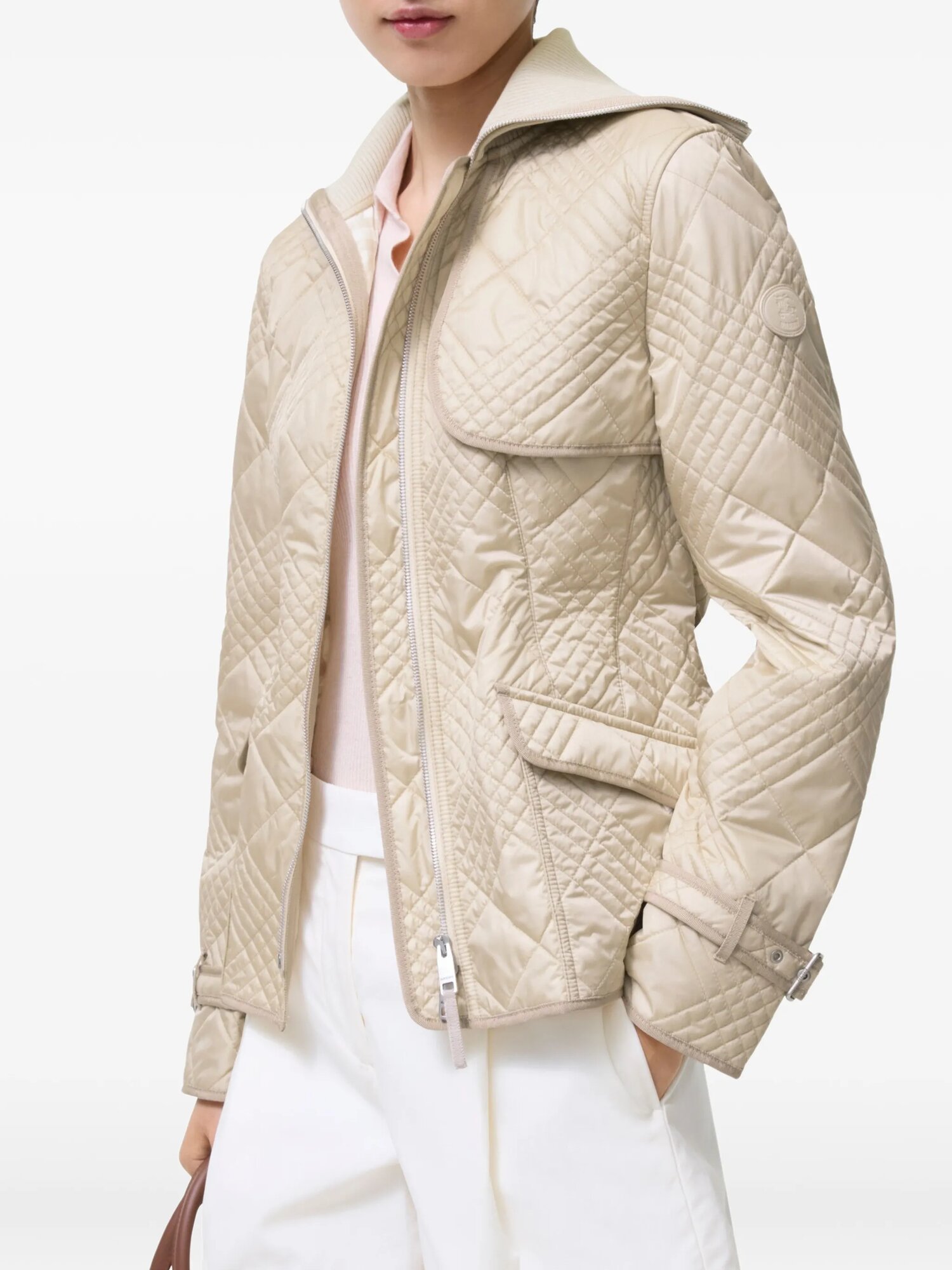 Куртка BURBERRY Micro check-stitch nylon Abbeydale jacket, размер L — фото 1