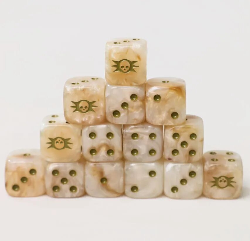 Набор из 15 игровых кубиков16mm диаметром, игральная кость, Warhammer 40K Death Guard dice, Warhammer dice