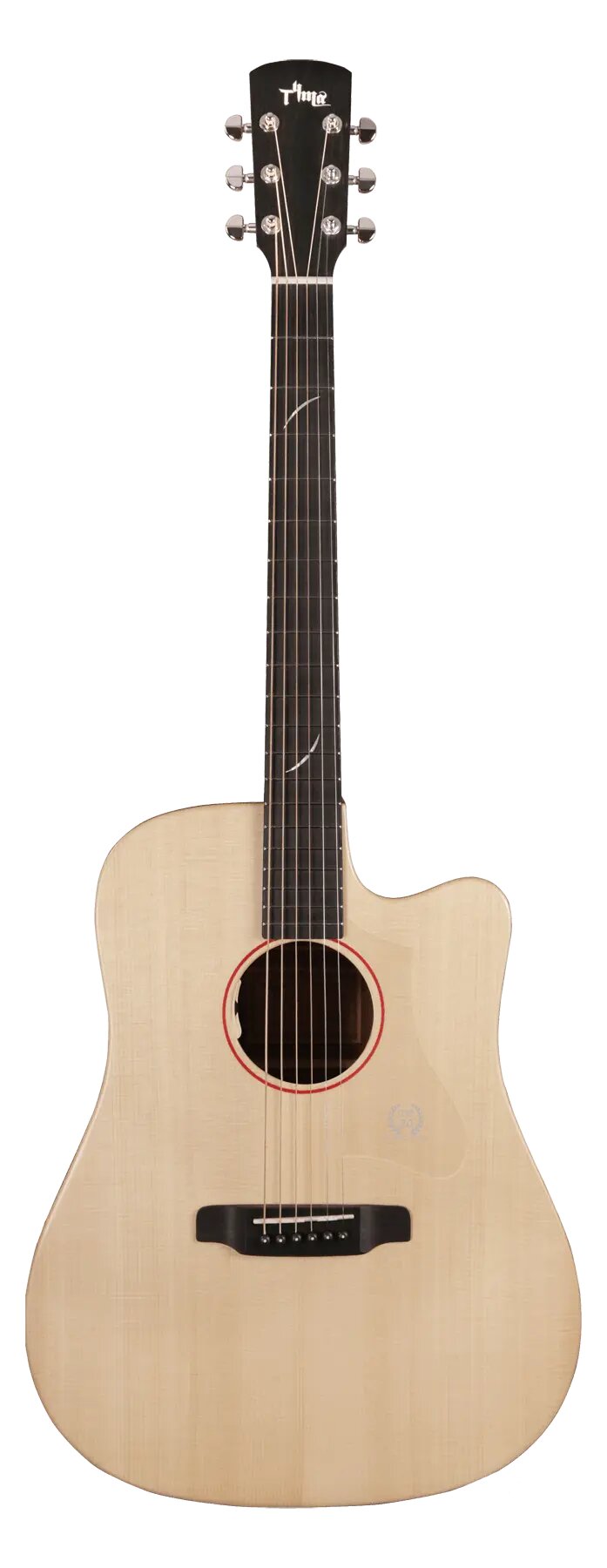 Электроакустическая гитара Tyma TD-5CE Dreadnought Cutaway Natural с чехлом, Tyma Guitars (Тайма)