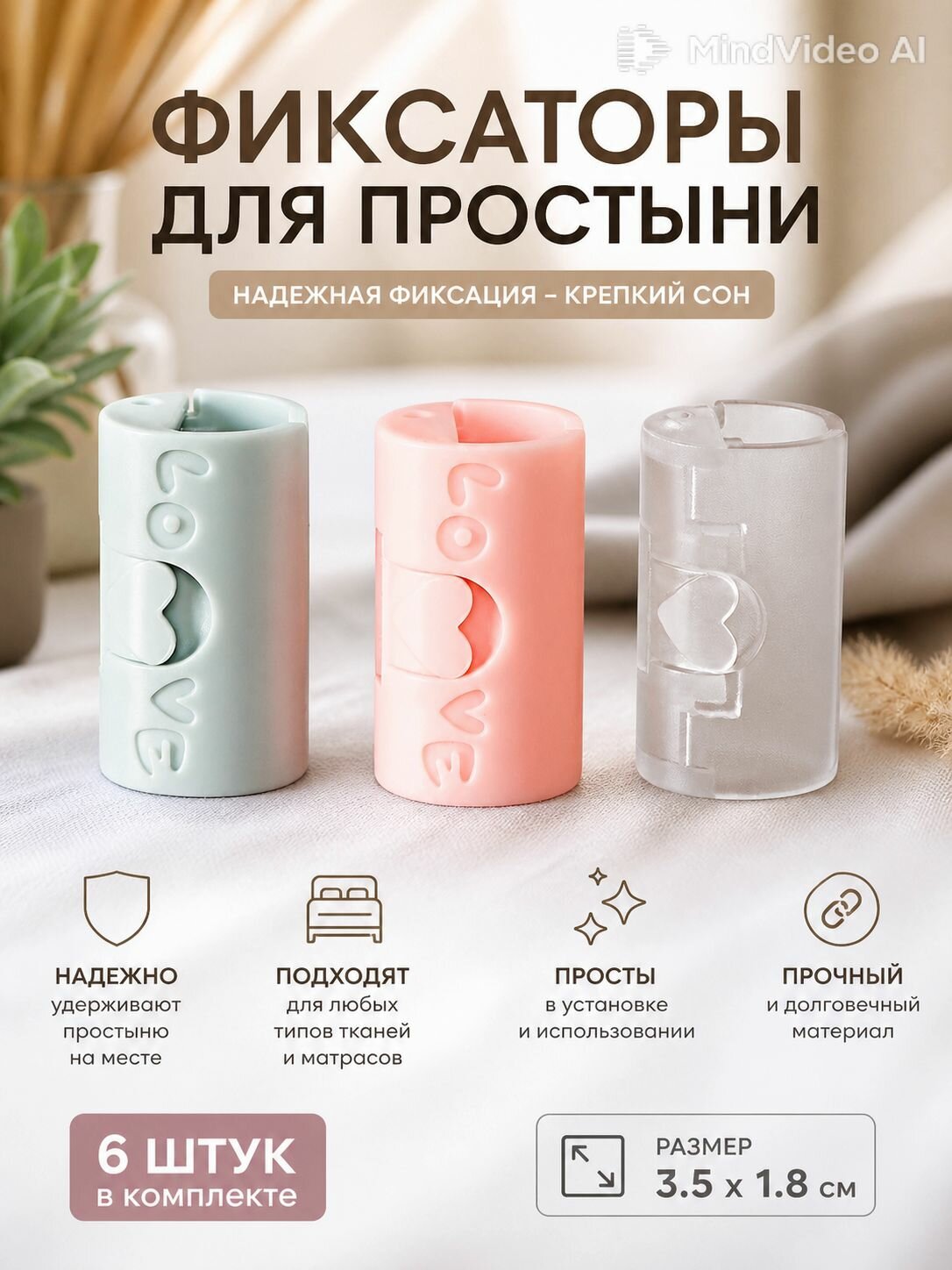 Зажимы для простыни от сползания, набор 6 фиксаторов, держатели постельного белья на матрасе