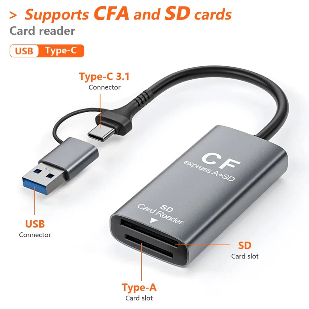 Картридер CFexpress Type A USB Type-C Support CFA SD card