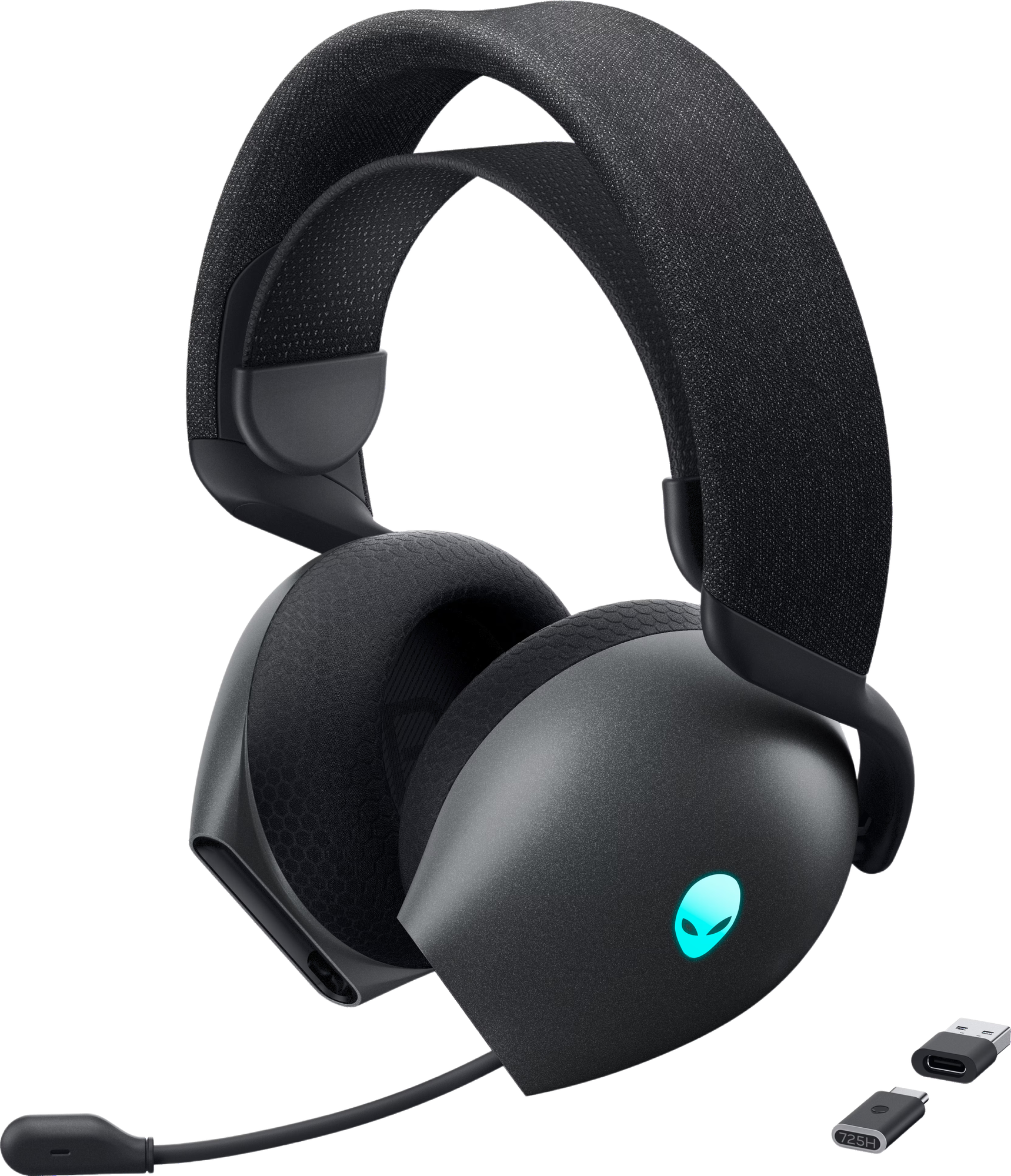 Беспроводная игровая гарнитура Alienware AW725H, Три режима подключения: Bluetooth, 2.4G, проводное, Dolby Atmos