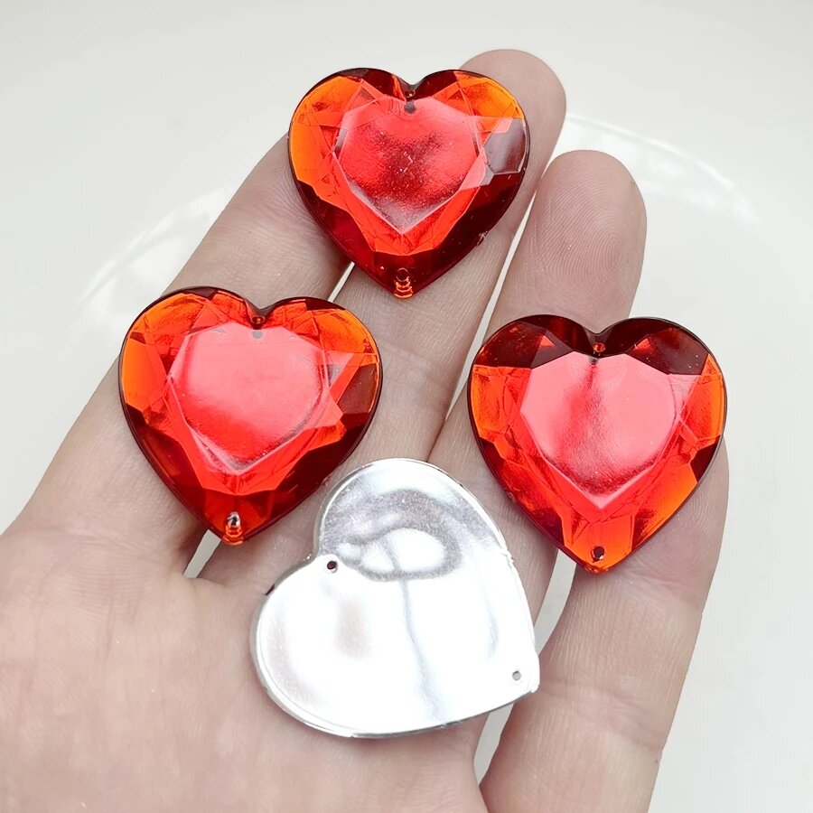 Акриловые сердца для рукоделия YUSDTSHA 30 мм 6pcs, AA221