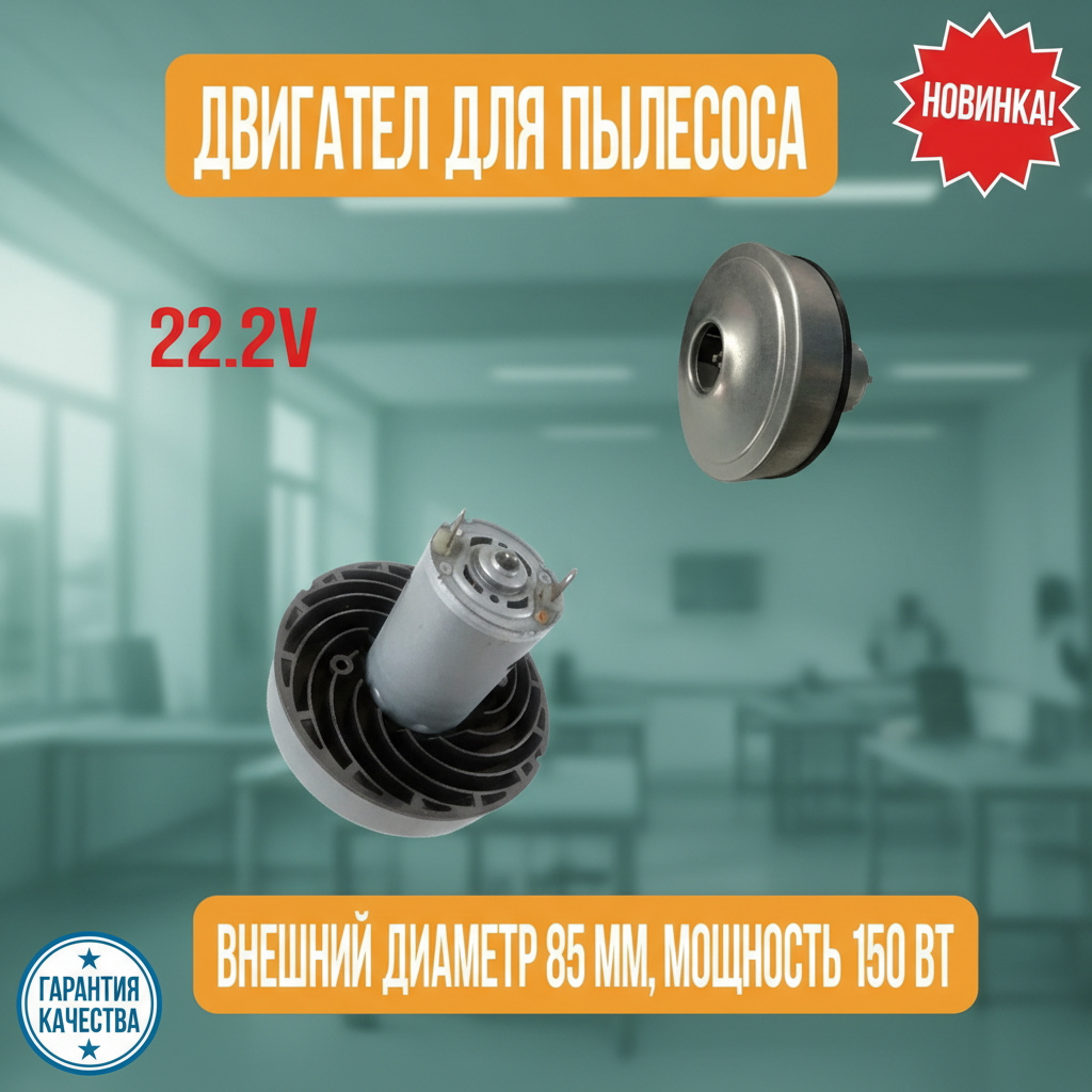 Двигатель пылесоса 150 Вт 22 2 В 85 мм R545 быстрое вращение