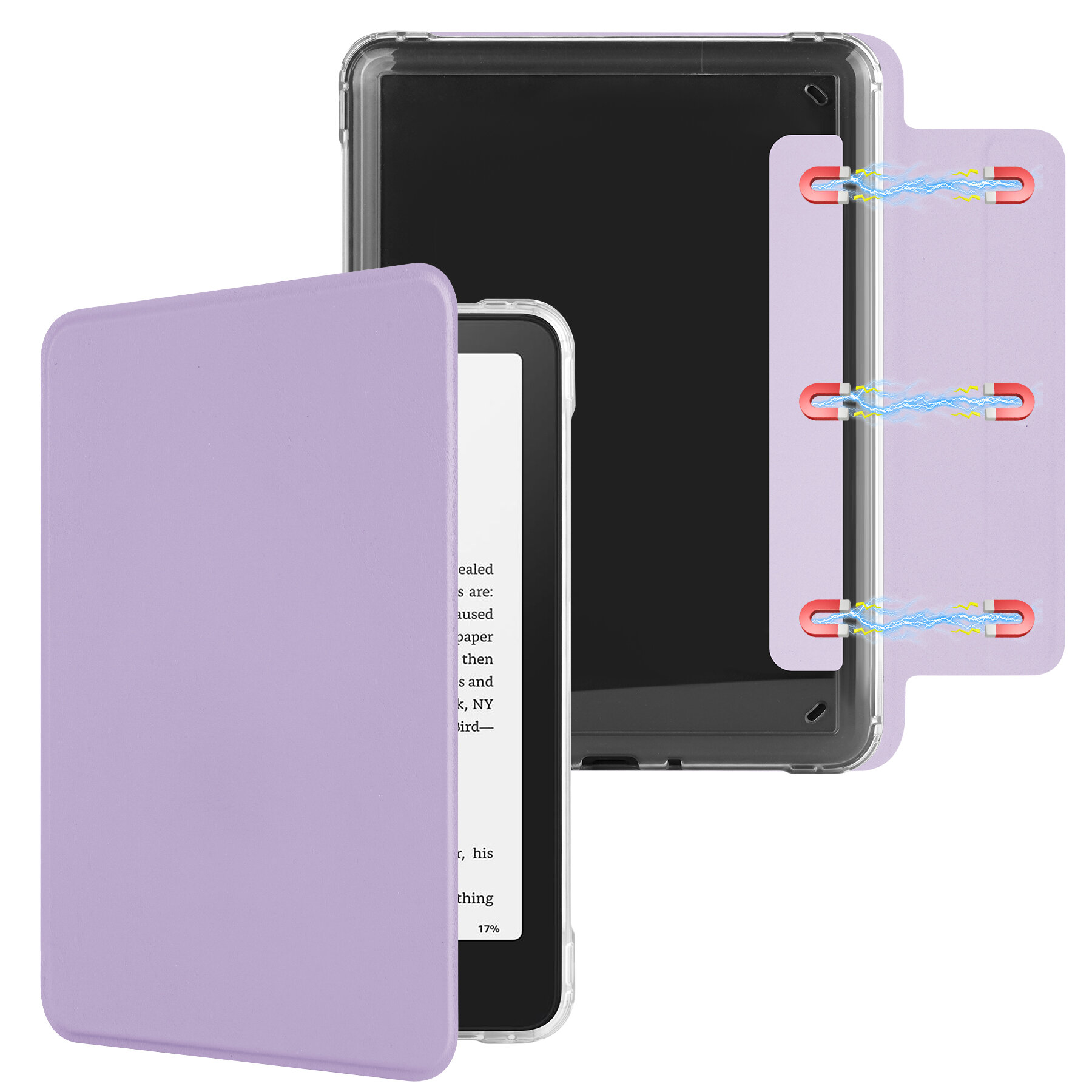 Чехол для Amazon Kindle Paperwhite 12 Gen (7", 2024), с магнитным разделением, сиреневый