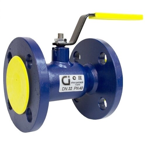 Кран шаровой фланцевый стандартнопроходной, D32, Ру40, сталь 20, Ci
