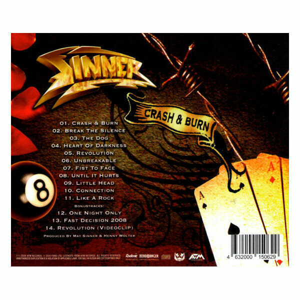 Компакт-диск Sinner — Crash & Burn (RU)(CD) — фото 1