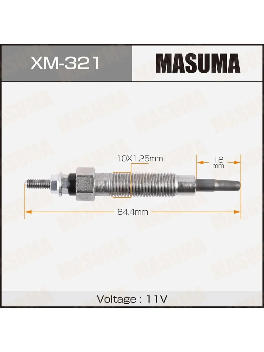 Свеча накала для а/м MITSUBISHI (4D56T, 4D68T) Delica 97-