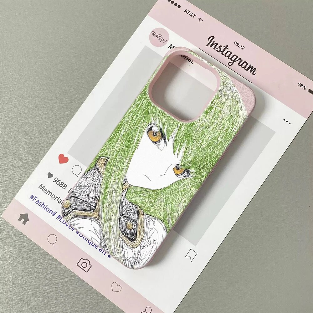 Чехол для iPhone 16 Pink-WQGM307, аниме