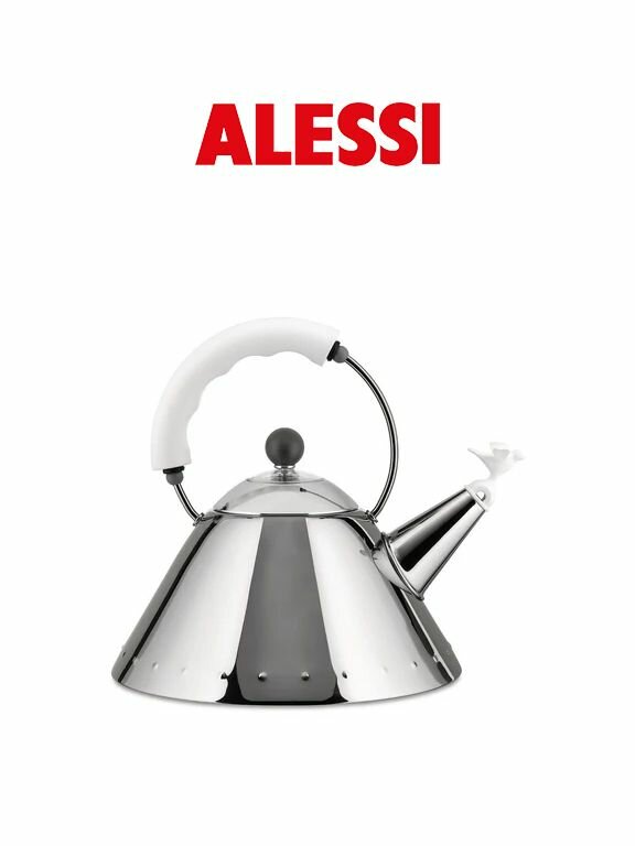 Чайник Alessi 9093 W, со свистком в форме птицы, 2л, белый цвет