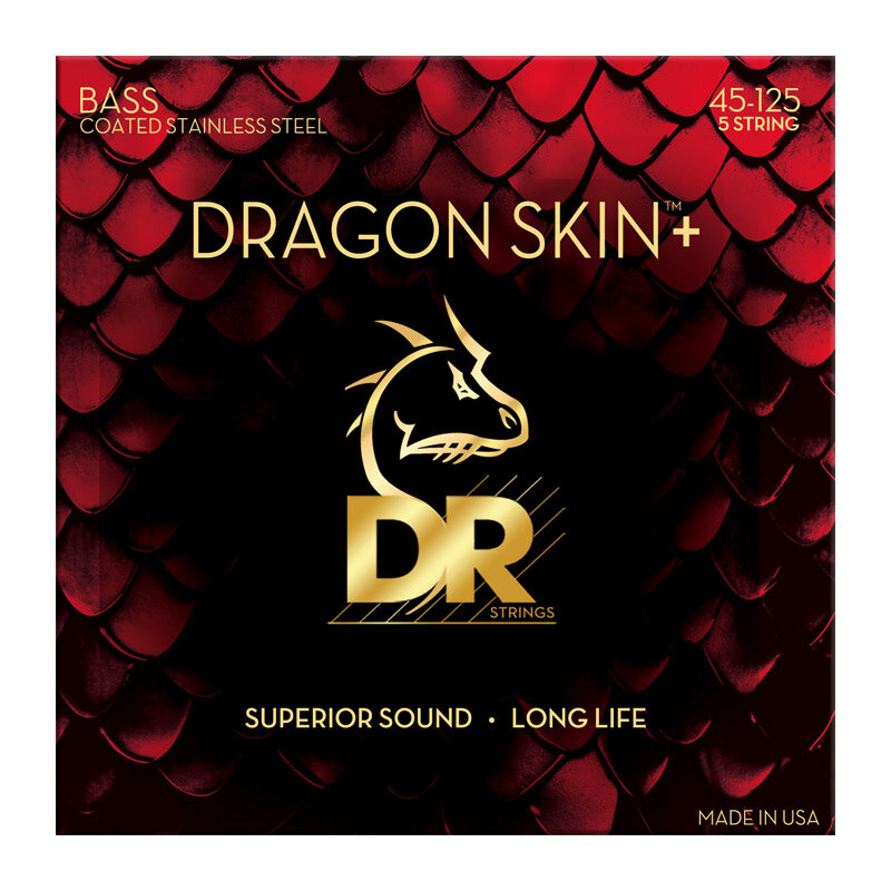DR Strings DBS5-45 Dragon Skin+ Coated Stainless Steel 45-125