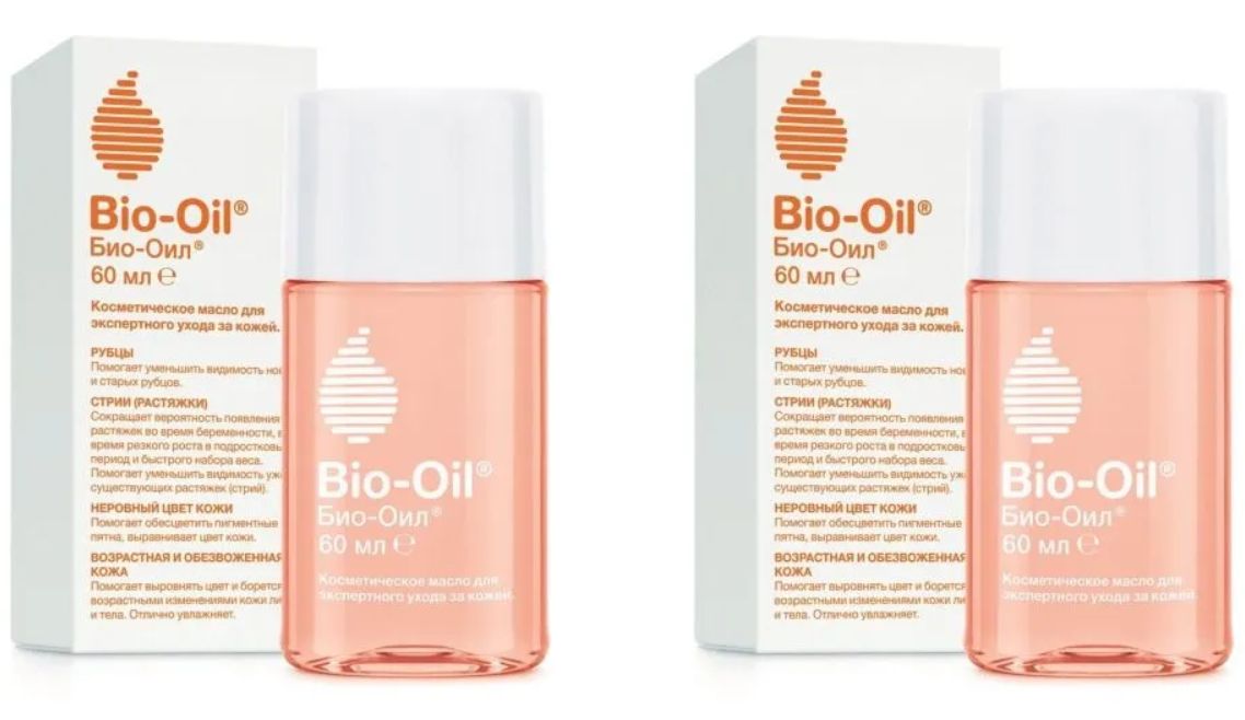 Bio-Oil Масло косметическое от шрамов растяжек неровного тона, 60 мл, 2 шт